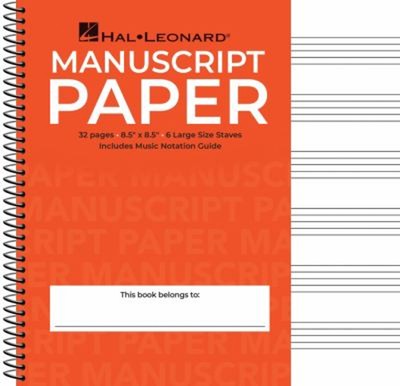 Wide Staff Manuscript Paper - 8-1/2 X 8-1/2, 32 Pages, Six Large ...