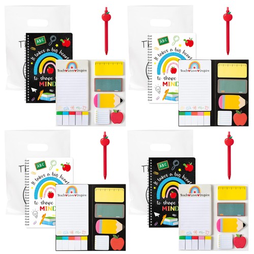 4 Set Teacher Sticky Notes Stationary Gift Set, Self-Stick Notepads A5 ...