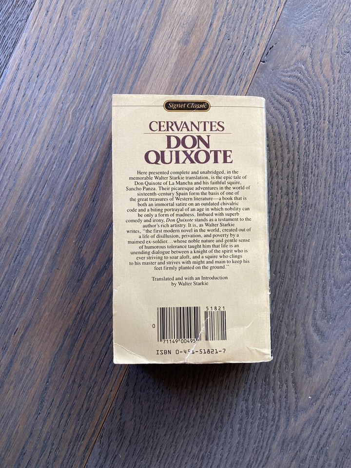 Don Quixote by Miguel De Cervantes (1964, Unabridged 1st Signet Edition ...