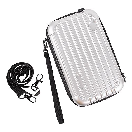Silver Hard Shell Cosmetics Case Carrying Hard Bag For Toiletry Mini ...