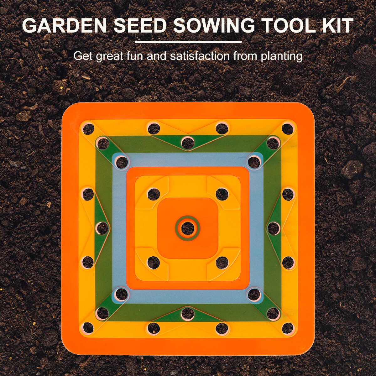 Seed Sowing Tool Kit Square Foot Seeds Spacer Template Set Colorful ...