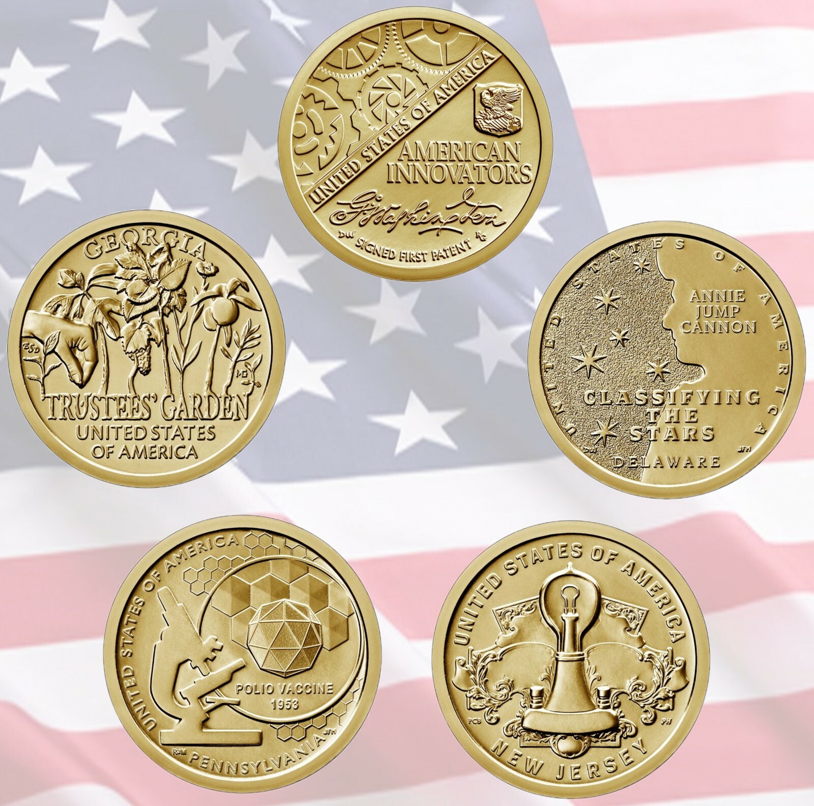 🇺🇸 American Innovation Coin Program US $1 Dollar 5 coins set UNC USA ...