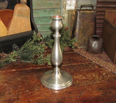 Primitive 8.25" Colonial Pewter Casting Broadman Candle Stick Holder ...