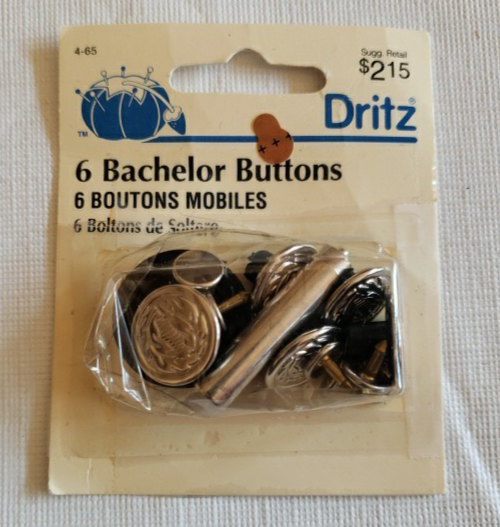 Dritz Batchelor Buttons Shank 6 pcs Sewing #4-65 | eBay
