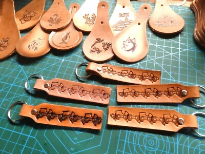 LEATHER KEYCHAIN CHAINSAW CHAIN CUSTOM HAND MADE KEY RING GIFT FOB ...