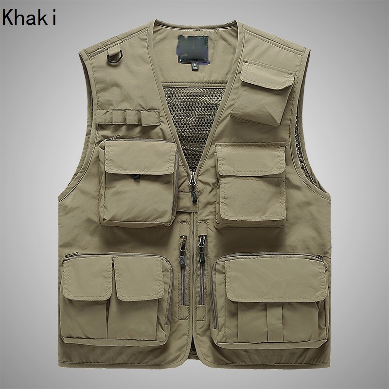 Men's Cargo Waistcoat Multi Pockets Mesh Vest Gilet Fishing Outdoor ...