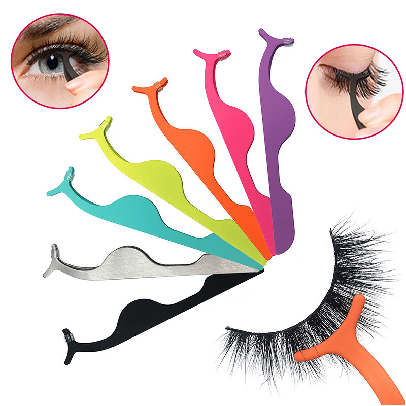 False Eyelash Tweezers Eye Lash Clip Beauty Applicator Extension Tool ...