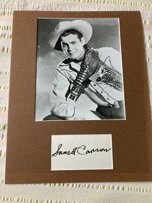 Cowboy B-movie star Sunset Carson 11x14 matted photo and card signature ...