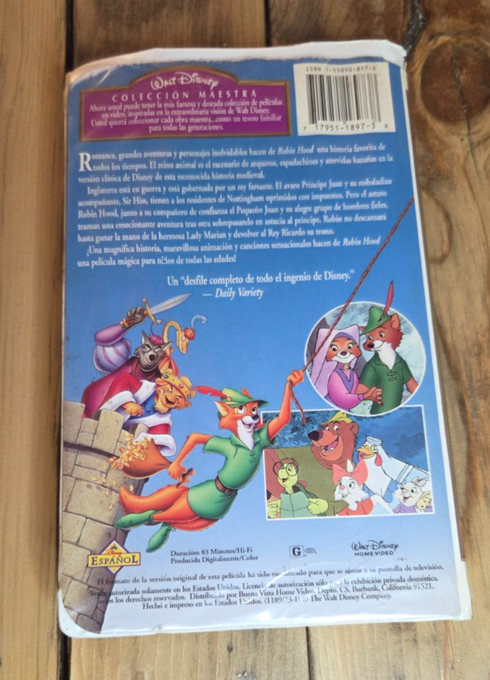 Robin Hood (VHS, 1991, Spanish Language Version) 717951189738| eBay