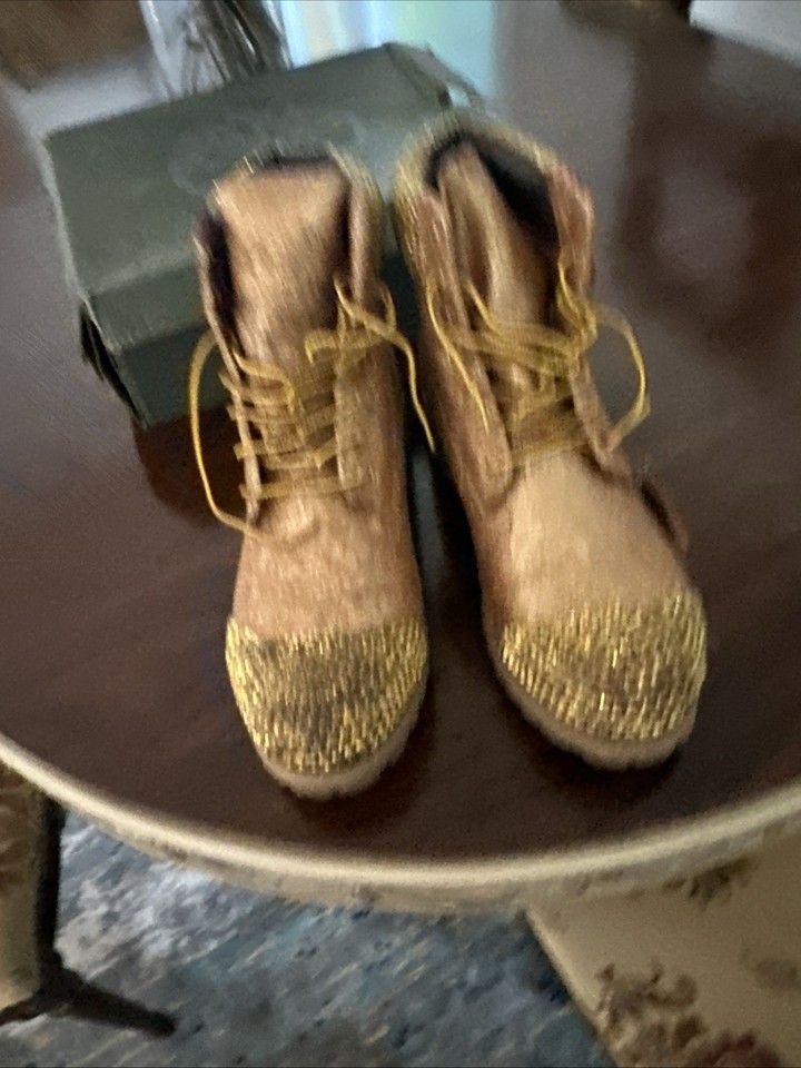 Timberland Gold Glitter Boots with Rhinestone Accents | eBay