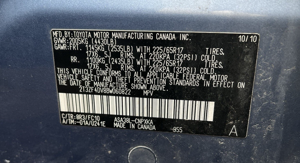 06-12 Toyota RAV4 Rear Trunk Cargo Access Panel Cover Trim Passenger RH ...