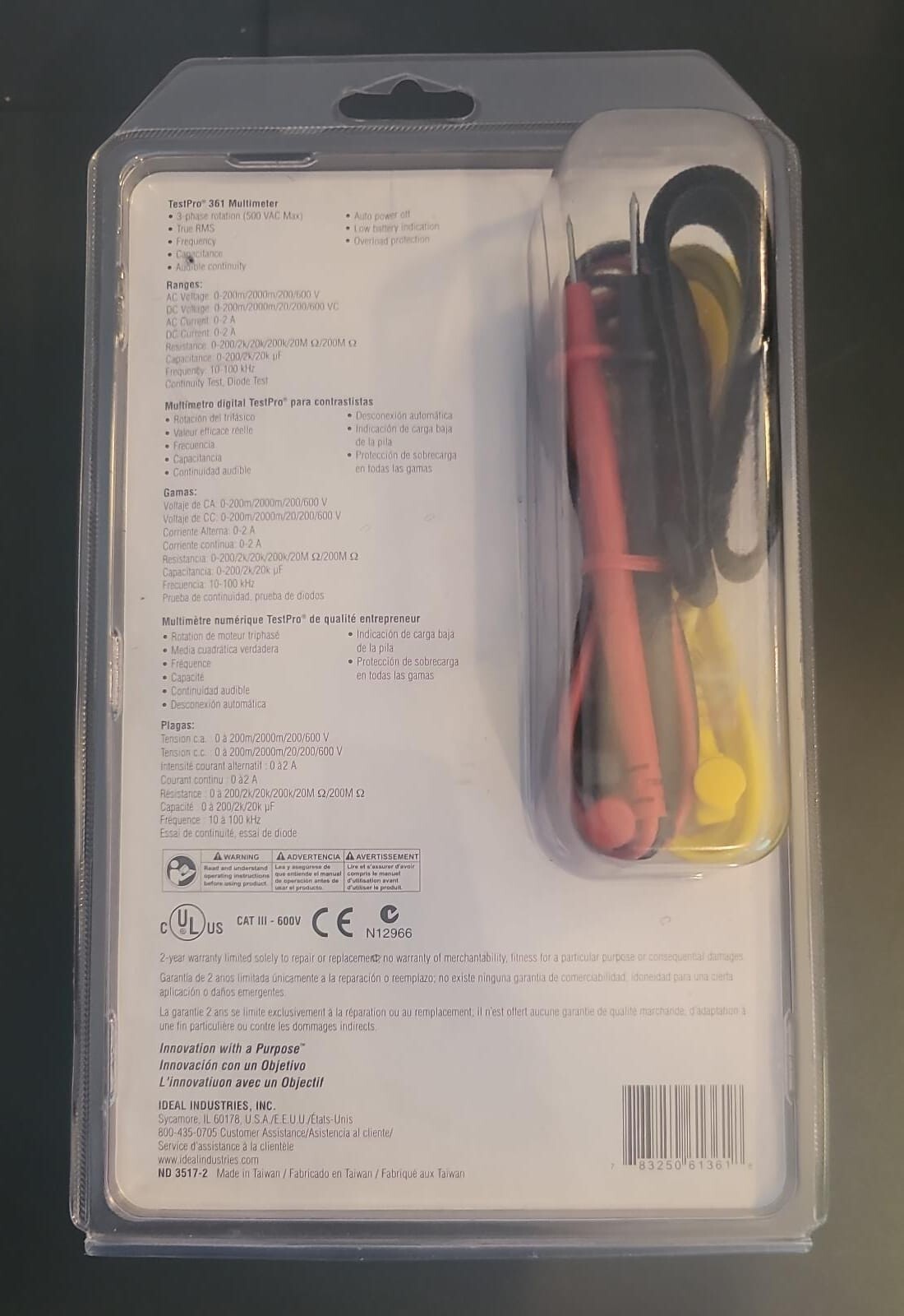 Ideal Test-Pro Contractor-Grade Multimeter 3 Phase Rotation True Rms ...