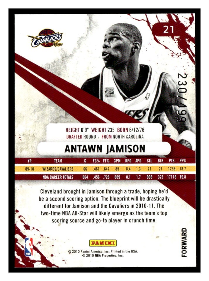 Antawn Jamison 2010 Panini Rookies & Stars /499 21 | eBay