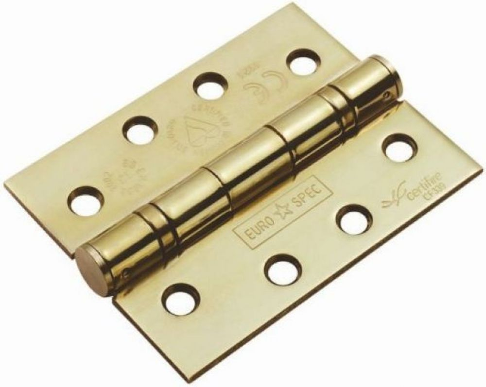 2 X Polished Brass Hinges Pack Dale 102 x 76 x 3.0mm Ball Bearing Hinge ...