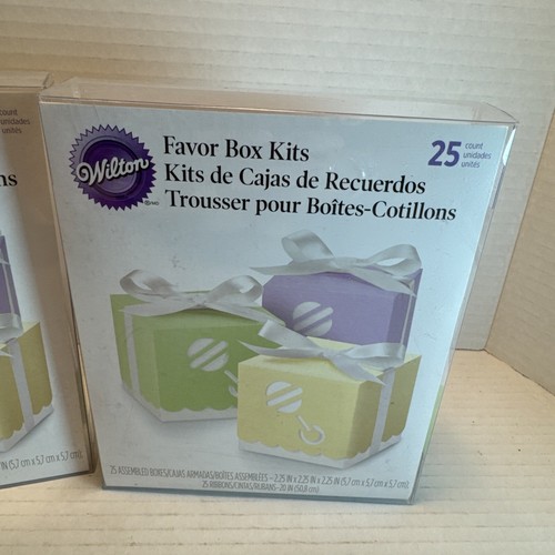 2 Boxes Of 25 Wilton Baby Shower Party Favor Box Kits Pastel Green ...