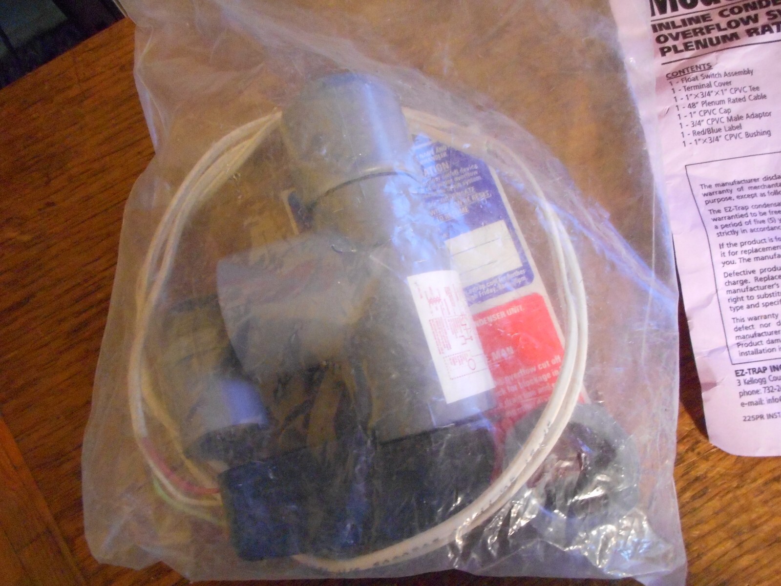 EZ TRAP EZT-225PR INLINE CONDENSATE OVERFLOW SWITCH | eBay