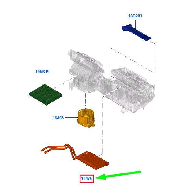 FORD RANGER T6 MK1 Heater Core Assy AB39-18B539-AA 1718120 NEW GENUINE ...