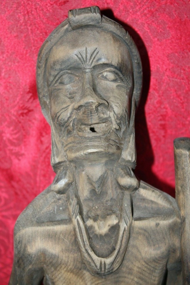 Female XXL 24" Antique Philippine Igorot Tribe Wood Carved Warrior Head ...