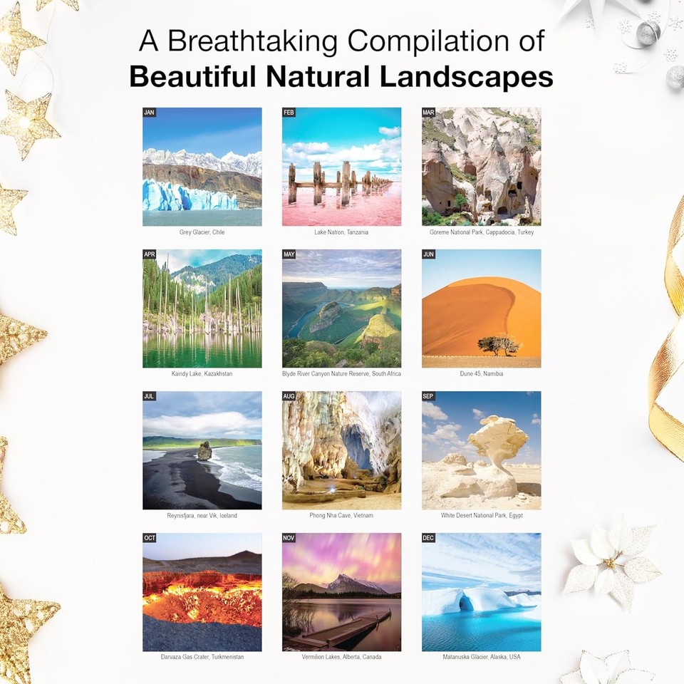 RED EMBER Wonders of Our Amazing Planet 2026 Wall Calendar, 12" x 24 ...