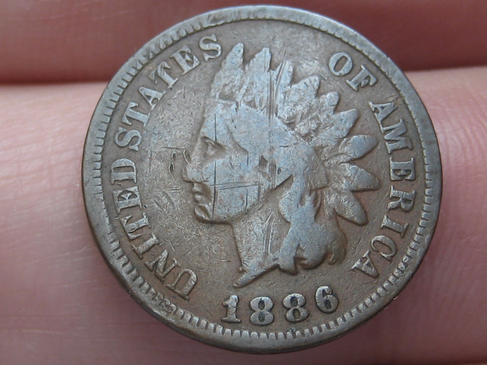 1886 Indian Head Cent Penny, Variety 1, Var 1, T1, Type 1- VG/Fine ...