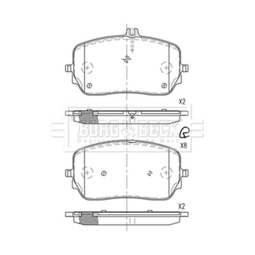 Brake Pads Set Front For Mercedes GLE C167 SUV Borg & Beck 0004203702 ...