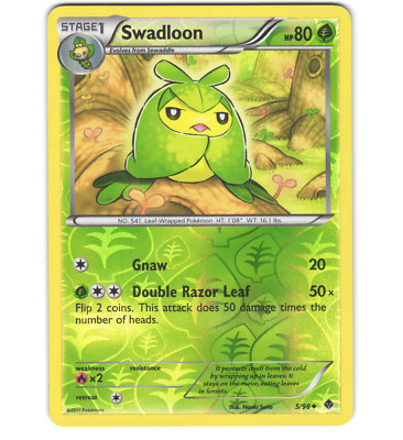 Pokemon 2011 Near Mint NM Swadloon Emerging Powers REVERSE 5/98 Card | eBay