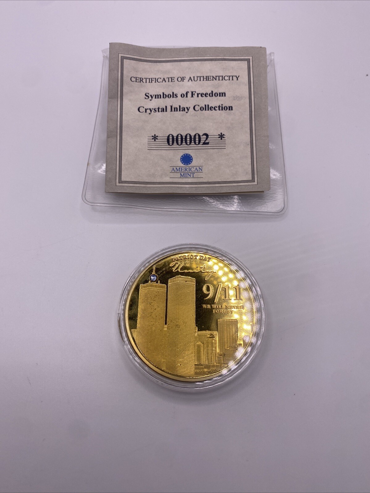 American Mint Symbols of Freedom Crystal Inlay 9/11 Unity Commemorative ...