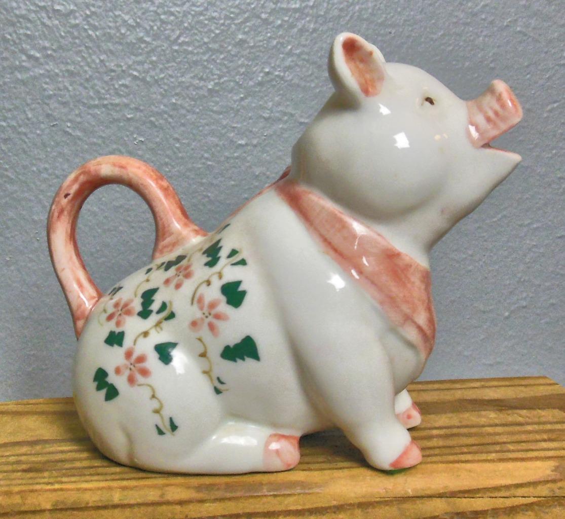 Vintage Ceramic Pig Creamer Hand Painted Thailand 6 x 5 x 3" | eBay