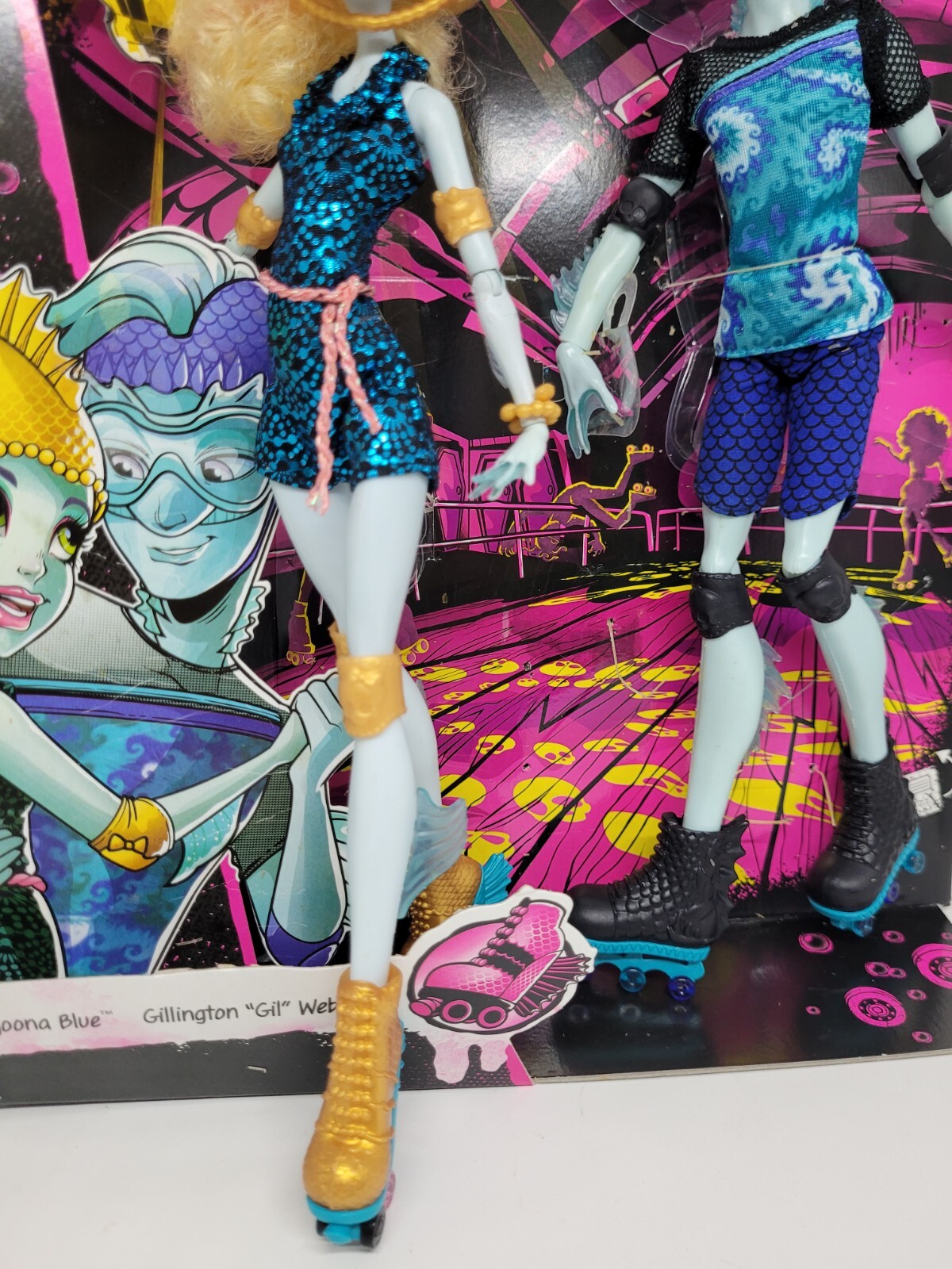 MONSTER HIGH Gill Webber and Lagoona Blue Doll Wheel Love 2014 Mattel ...