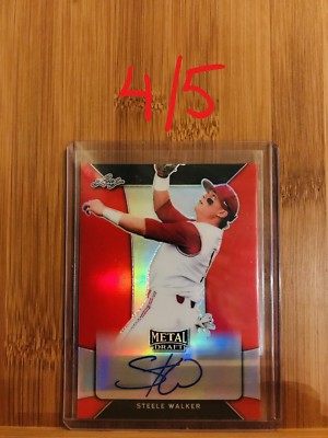 2018 Leaf Metal STEELE WALKER Red Prismatic Auto RC 4/5 Rangers | eBay