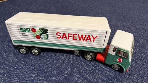 Vintage 1960s Safeway Semi Truck & Trailer Litho Tin Friction Japan ...