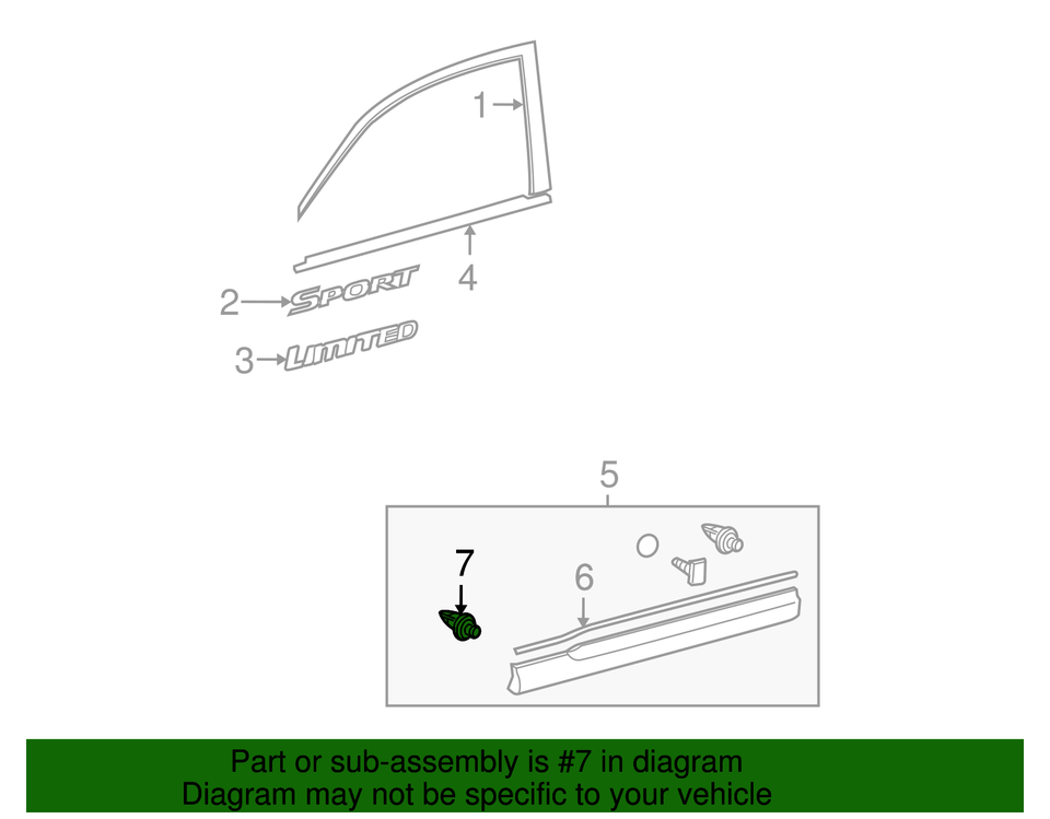 Genuine Toyota Body Side Molding Clip 75397-0E010 | eBay