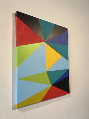 Abstract Geometric Painting Hard Edge Stanley Dean Edwards Signed | eBay