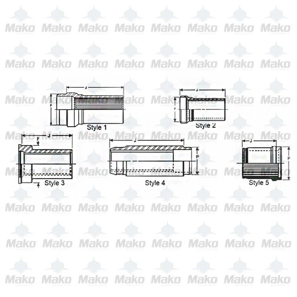 250-55-31X Spicer Splined Sleeve SPL250 series, Ø3.858x38 spline, 6.909 ...