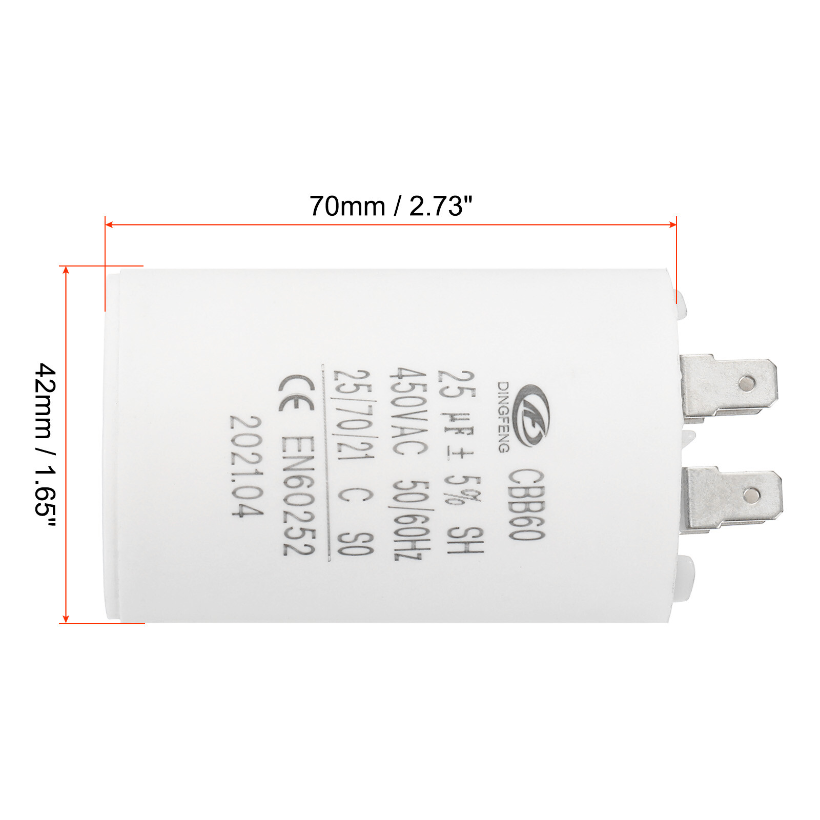 CBB60 25uF Laufen Kondensator AC 450V 4 Stifte 50/60Hz Zylinder Boden ...
