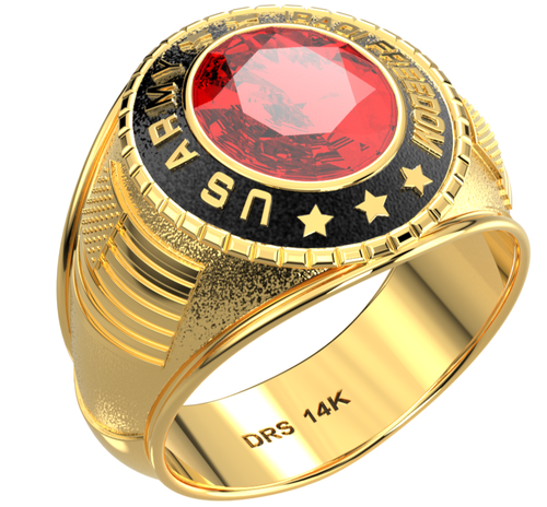 Iraqi Freedom Men's 14k Yellow or White Gold US Army Military Solid ...