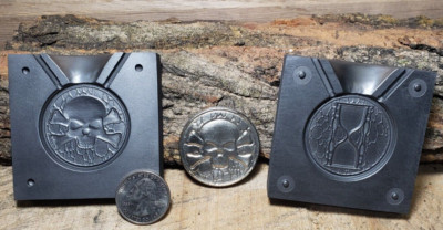 Graphite coin mold - Skull and Hourglass Double sided coin mold! | eBay