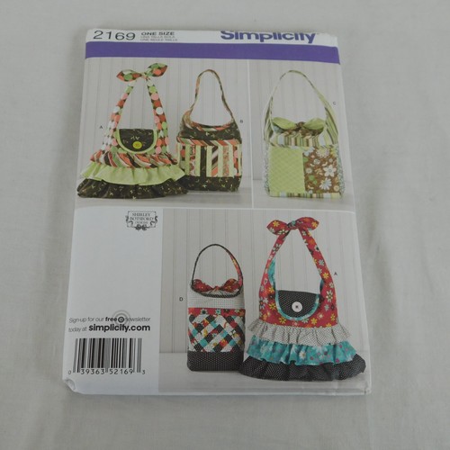 Simplicity Pattern 2169 Fashion Accessories Purses Handbags Bags Tote ...