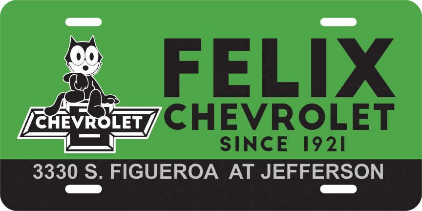 Felix The Cat License Aluminum Plate Insert Lowrider Chevy Truck Car ...