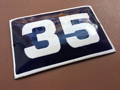 ANTIQUE VINTAGE EUROPEAN ENAMEL SIGN HOUSE NUMBER 35 DOOR GATE SIGN ...