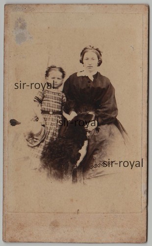 Mutter mit Kind und Hund ca 1860er ~ Border Collie - Foto CDV | eBay.de