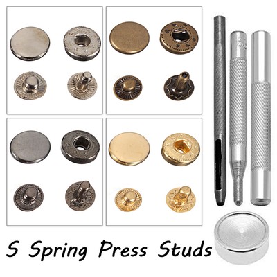 Snap Fasteners S Spring Press Studs with Hand Tool for Leathercraft ...