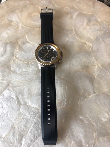 Michael Kors MK8366 Everest 2 Tone SS/YG Black Dial Chrono Watch ...