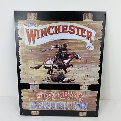 Winchester Firearms & Ammunition VTG/Retro Style Tin Metal Poster Sign ...