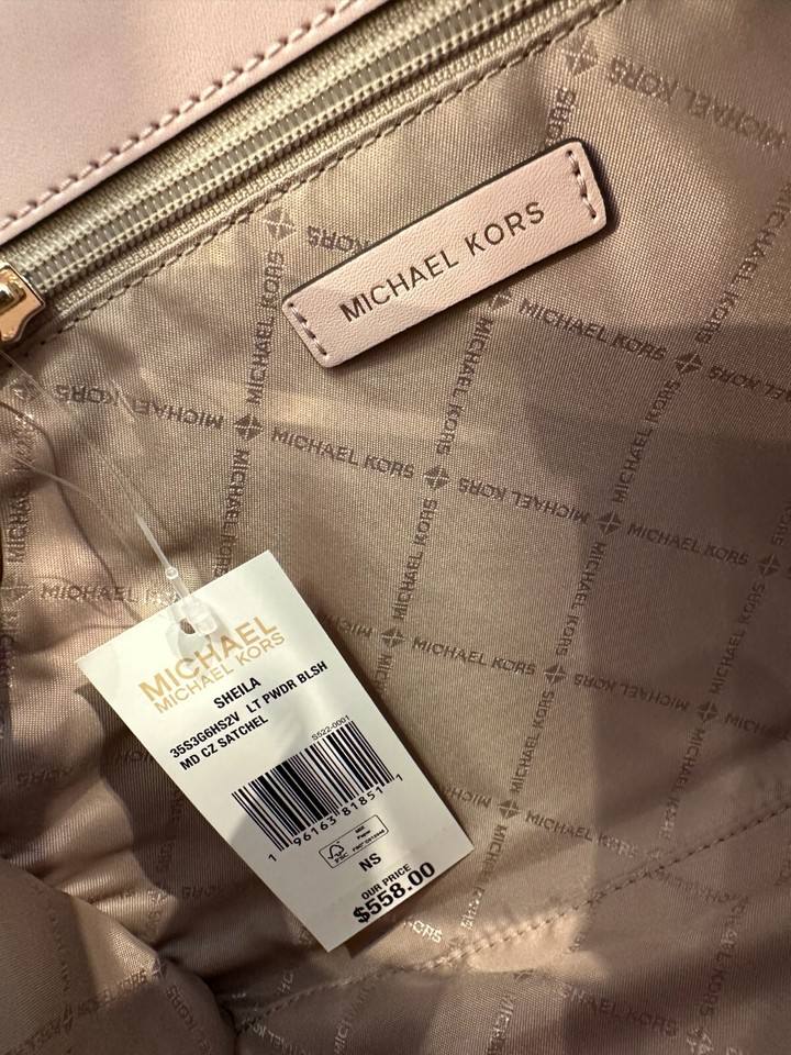 MICHAEL KORS SHEILA MD CENTER ZIP SHOULDER CROSSBODY BAG MK LIGHT ...