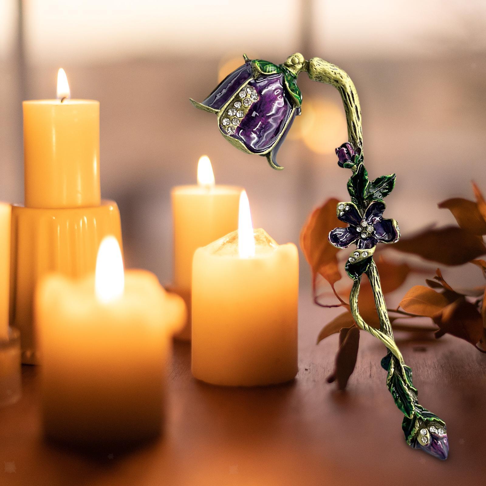 Candle Snuffer Snuff Tool Purple Flowers Shape Decorative with Long ...