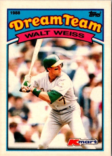 1989 Topps Kmart Dream Team Walt Weiss #4 Oakland Athletics Baseball ...