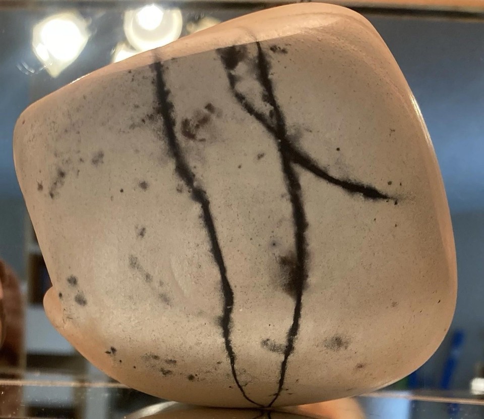 Raku Studio Pottery, signed, Richard Mahaffey Saggar Fired Stone Rock ...