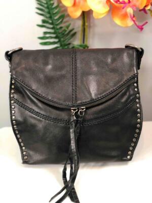 THE SAK Silverlake Black Leather Flap Crossbody Bag | eBay