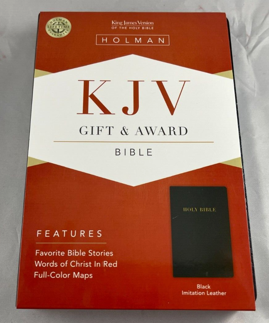 KJV Gift and Award Bible, Black Imitation Leather by Holman Bible ...